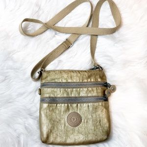 Kipling | Bags | 325 Kipling Metallic Gold Crossbody Bag | Poshmark